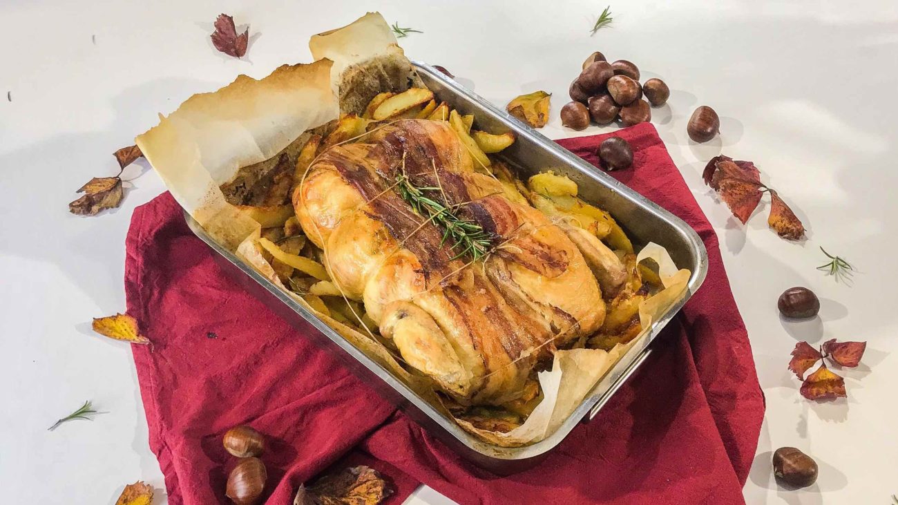 Pollo ripieno alle castagne - La Ricetta di Davide Zambelli